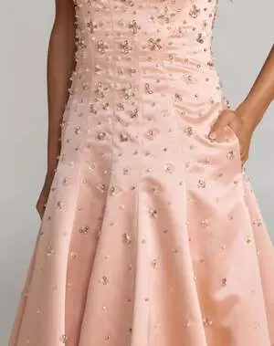 Mac Duggal Embellished Satin Ball Gown With Pockets