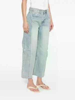LA PISCINE Banana Frayed Hem Wide-leg Trousers