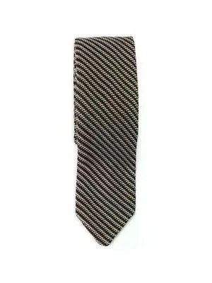 MFPEN Striped-pattern Neck Tie - Brown