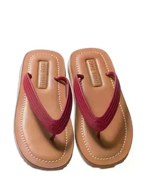 Miu Miu Thong Sandals With Padded Detail - Pink