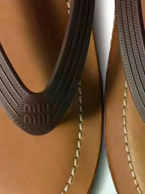 Miu Miu Thong Sandals - Brown