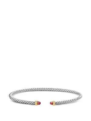 David Yurman Cable Bracelet With Garnets - Silver