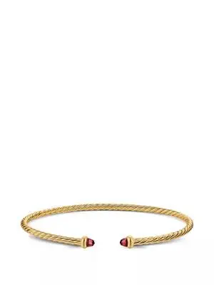 David Yurman 18k Yellow Rhodolite Garnet Cablespira Flex Bracelet