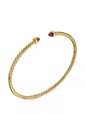 David Yurman 18k Yellow Rhodolite Garnet Cablespira Flex Bracelet
