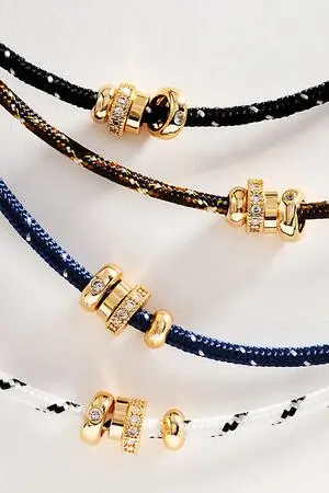 Anthropologie Corded Magnetic Crystal Beaded Necklace - Brown