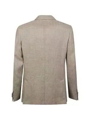 Zegna Check Wool Jacket - Neutrals