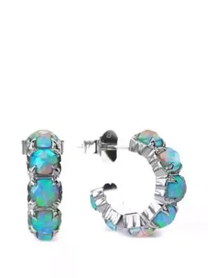 STOLEN GIRLFRIENDS CLUB Halo Cluster Opal Hoop Earrings - Silver
