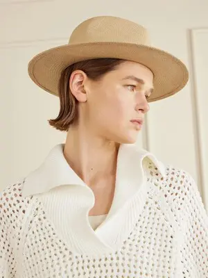 Brunello Cucinelli Embellished Ribbon-trimmed Fedora - Neutrals