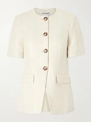 Veronica Beard Bodie Cotton-blend Jacket - Neutrals