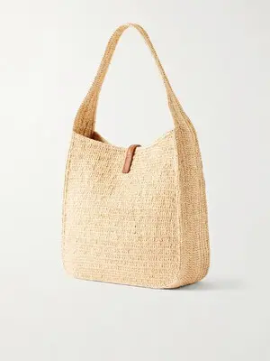 Saint Laurent Le 5 À 7 Raffia Shoulder Bag - Brown