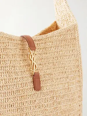 Saint Laurent Le 5 À 7 Raffia Shoulder Bag - Brown