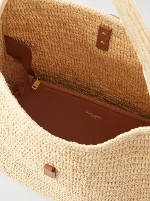 Saint Laurent Le 5 À 7 Raffia Shoulder Bag - Brown