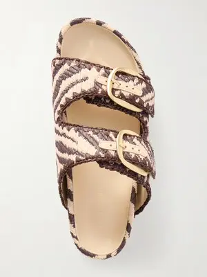 LOEFFLER RANDALL Nico Striped Raffia Sandals