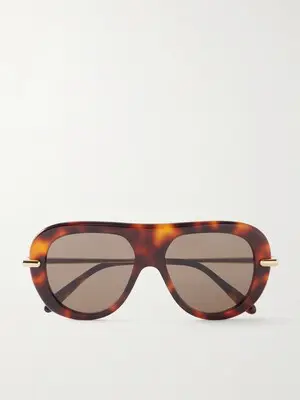 Loewe Slim Aviator-style Sunglasses - Tortoiseshell