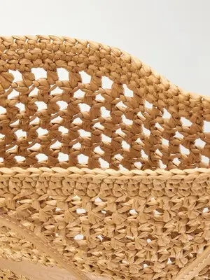 TOD'S Ebl Mini Woven Raffia Bucket Bag - Brown