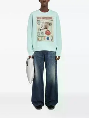 MAISON MARGIELA Graphic-print Sweatshirt - Blue