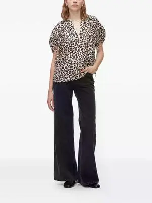 3.1 Phillip Lim Animal Print V-neck Top - Neutrals
