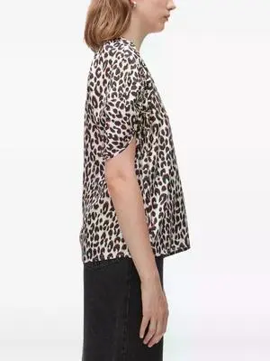 3.1 Phillip Lim Animal Print V-neck Top - Neutrals