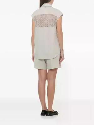 PANICALE Lace-panel Linen Shirt