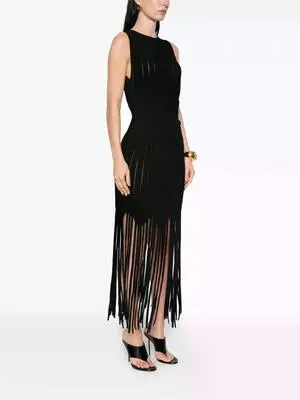 Balmain Fringed-hem Mini Dress