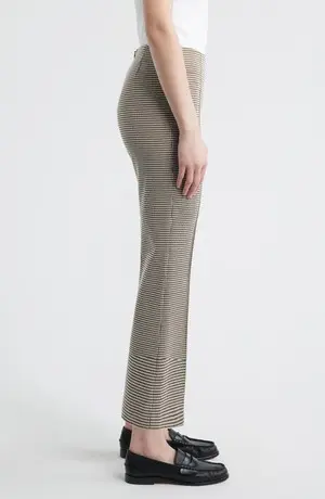 Rag & Bone Irina Ponte Kick Flare Trousers - Brown Grid