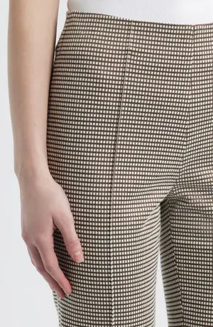 Rag & Bone Irina Ponte Kick Flare Trousers - Brown Grid