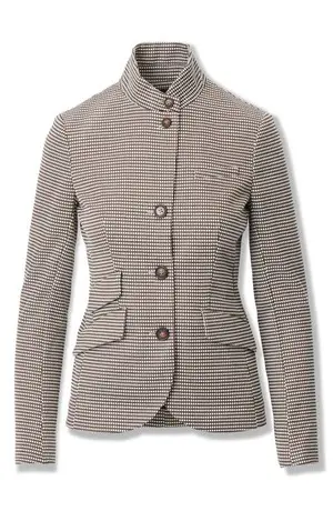 Rag & Bone Slade Grid Print Cotton Blend Blazer - Brown Grid