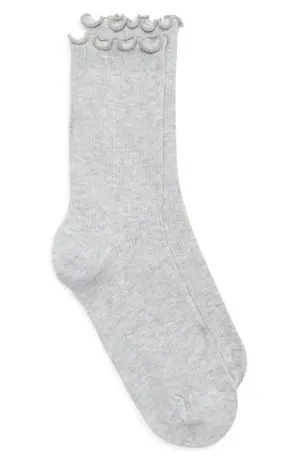 Nordstrom Lettuce Edge Quarter Crew Socks - Light Grey Heather