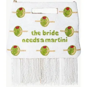 ISLAND TO EAST SIDE The Bride Needs A Martini Handle Pouch - White