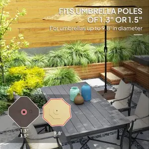 OUTSUNNY Patio Umbrella Base Holder - Brown