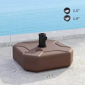 OUTSUNNY Patio Umbrella Base Holder - Brown