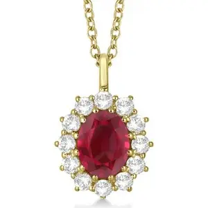 ALLUREZ Oval Pendant Necklace 14k - Yellow