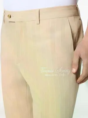Philipp Plein Flat Front Pinstripe Trousers With Lettering Detail