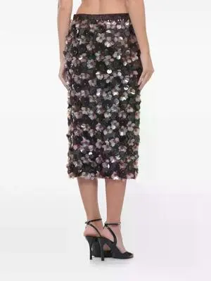 P.a.r.o.s.h Sequin-flower Embellished Skirt