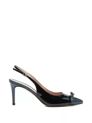 FESTA MILANO Bow-detail Leather Slingback Pumps