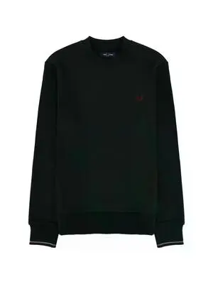 Fred Perry Crew-neck Logo-embroidered Sweatshirt - Green