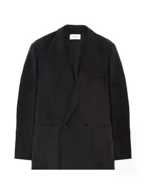 LEMAIRE Double-breasted Jacket With Patch Pockets - Black