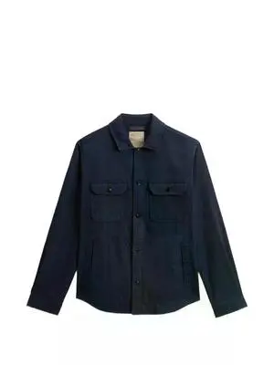 Woolrich Button-down Pockets-details Cotton Shirt Jacket - Blue