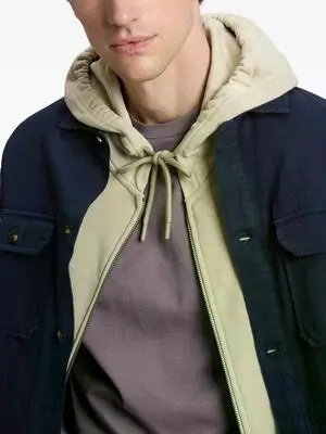 Woolrich Button-down Pockets-details Cotton Shirt Jacket - Blue