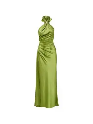 Veronica Beard Izaren Halterneck Maxi Dress - Green