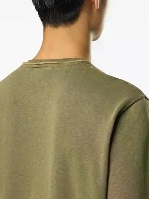 Stone Island Ribbed Logo-patch Sweatshirt - Green