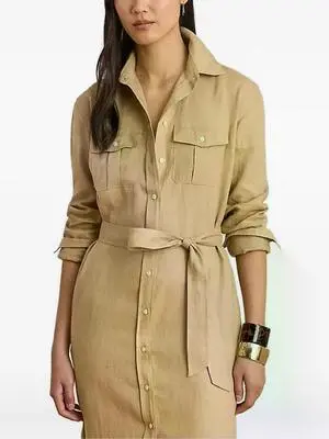 Ralph Lauren Belted Shirt Dress - Neutrals