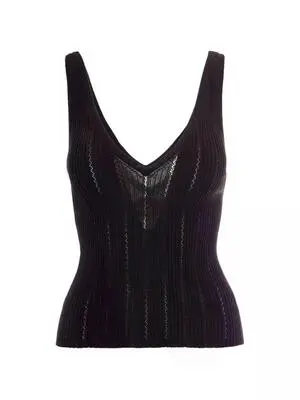 SESSUN V-neck Knit Top - Black