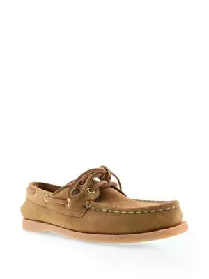FORTELA Beige Leather Lace-up Loafers