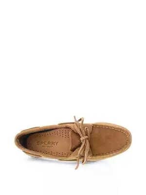 FORTELA Beige Leather Lace-up Loafers