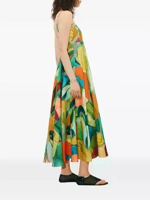 ALEMAIS Mokshini Adjustable-strap Midi Dress - Green