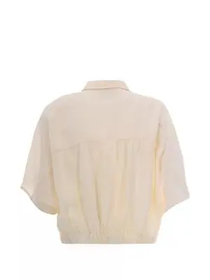 SESSUN Cropped Tie-knot Shirt