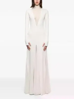 White Sheer Evening Dresses