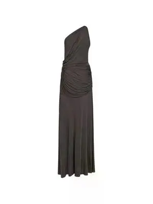 Alex Perry Asymmetric Draped One-shoulder Maxi Dress - Grey