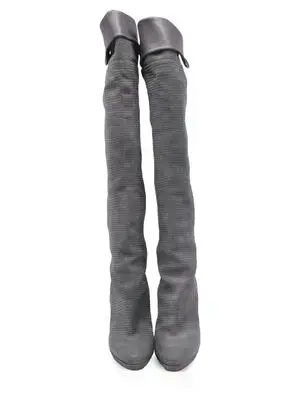 JIMMY CHOO Lizard-embossed Knee-high Boots